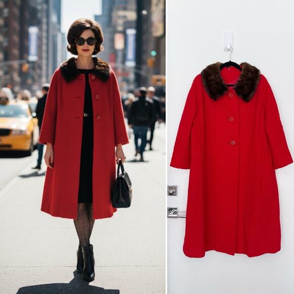 Neiman Marcus | Jackets & Coats | Vintage Neiman Marcus 5s 60s Red Coat ...